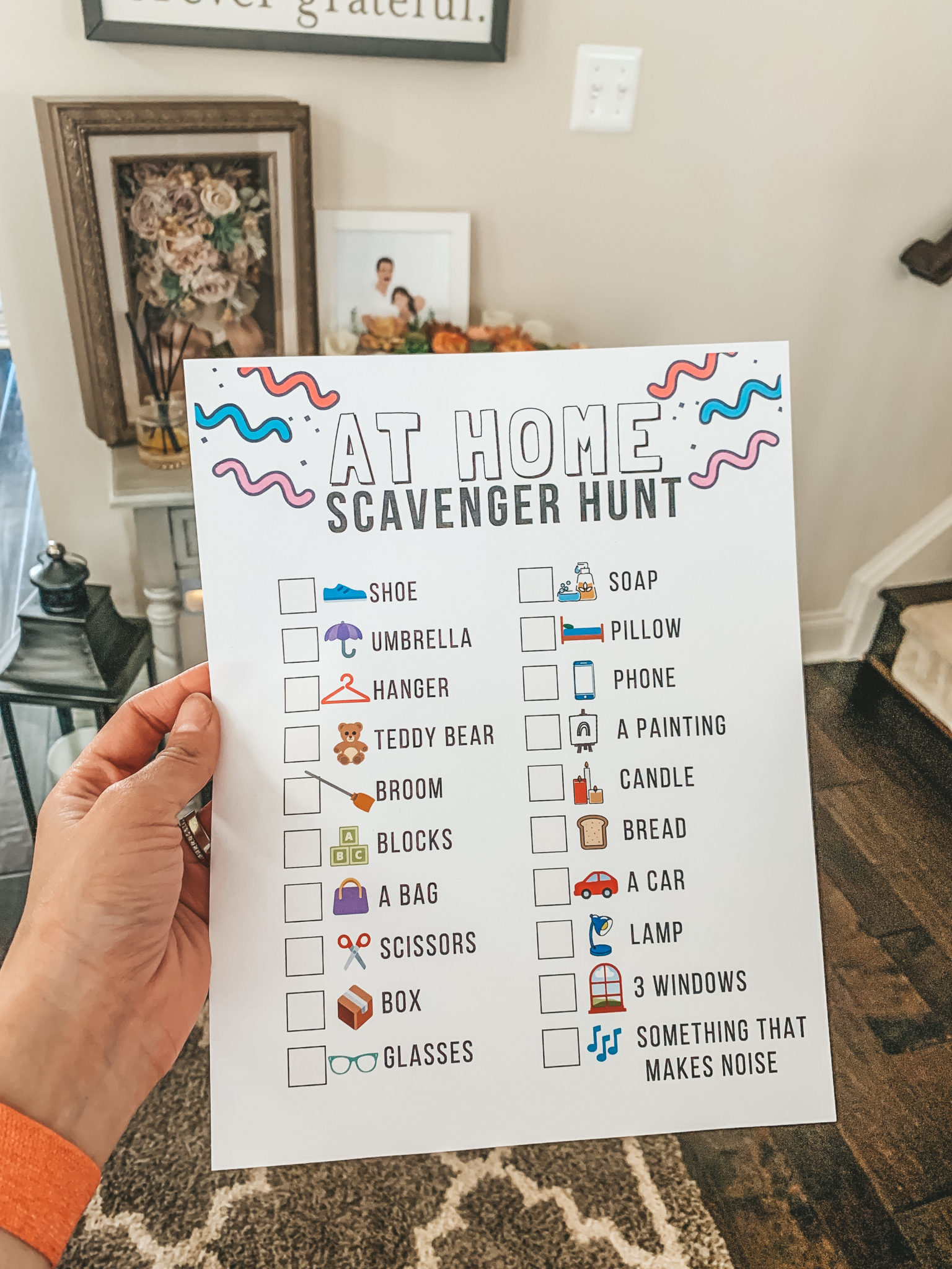 At Home Scavenger Hunt & Photo Challenges! FREE Printables.